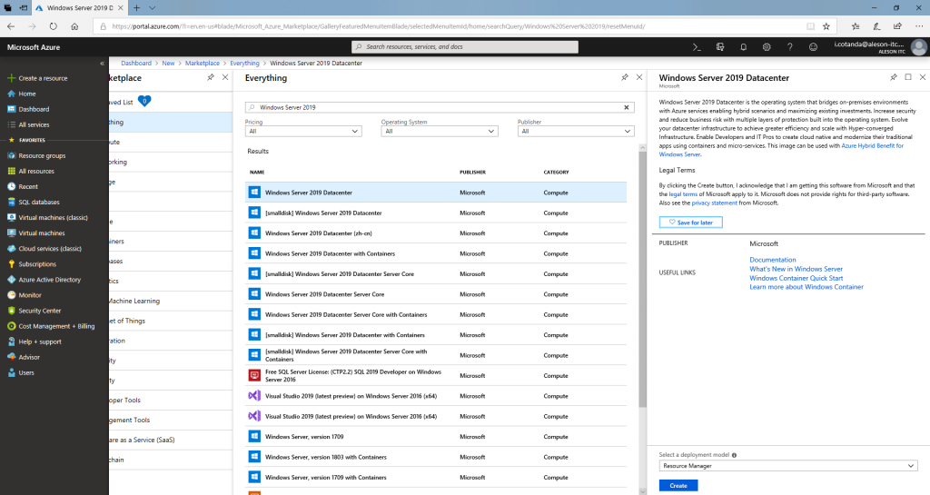 Windows Server 2019 In Azure – Create Virtual Machine - Aleson ITC