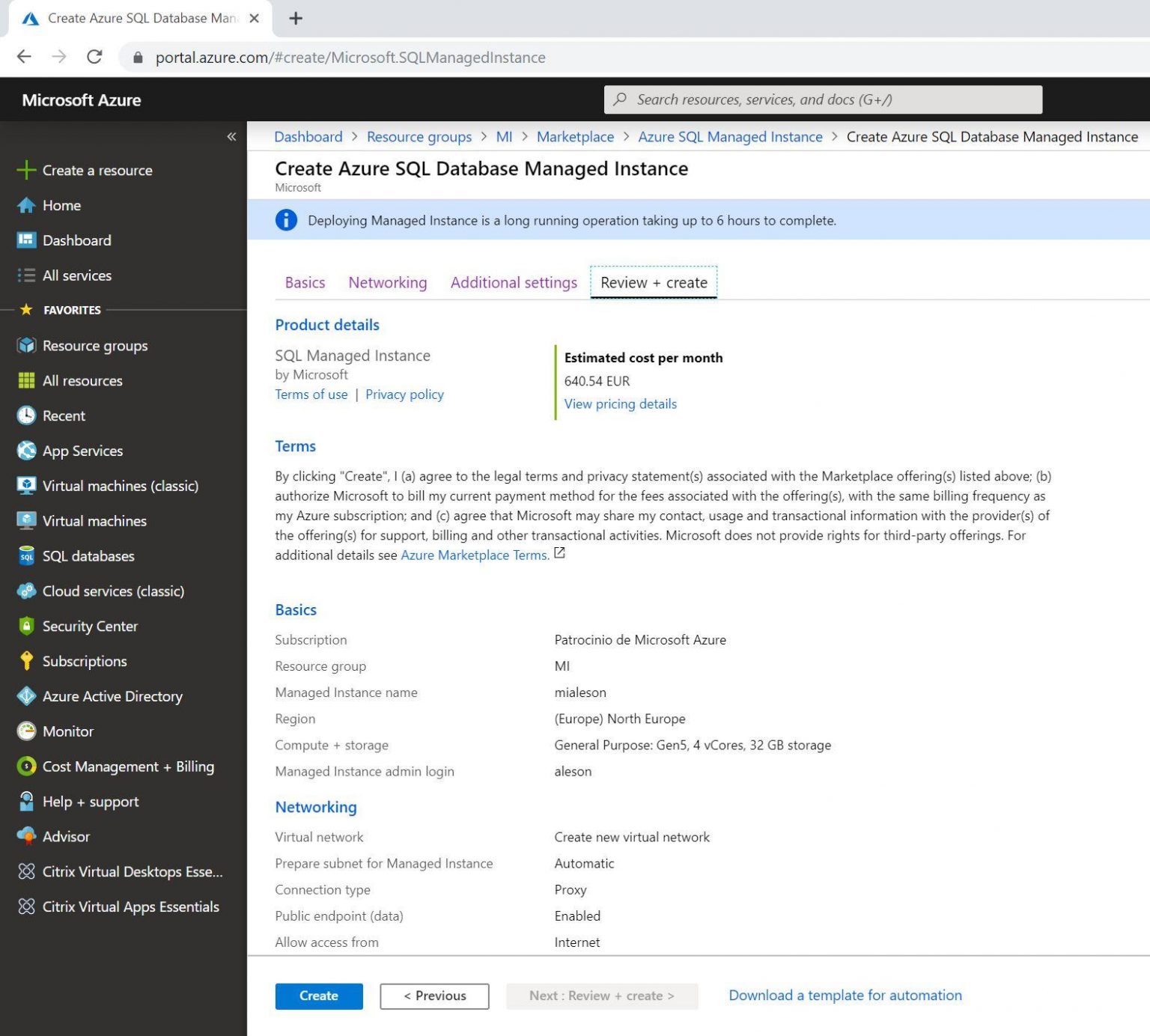 ☁ How to Install Managed Instance in Azure - Aleson ITC