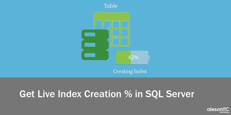 Get Live Index Creation Percentage in SQL Server - Aleson ITC