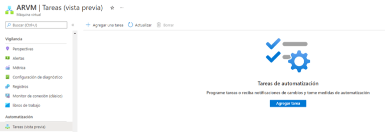 Como crear tareas automatizadas en Azure para MV